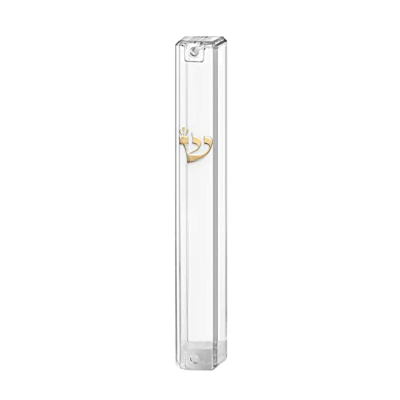 Beit mezuzah Shin protruding gold with double-sided adhesive rubber ...